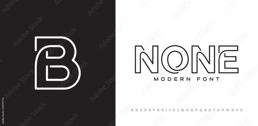 Tech font typography alphabet letters. Future logo typo. Minimal urban ...