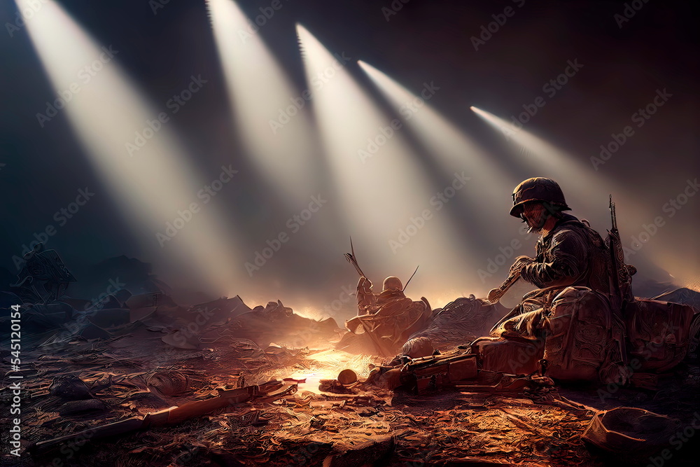 War Apocalyptic destruction scene , Cruel war scenes, digital painting ...