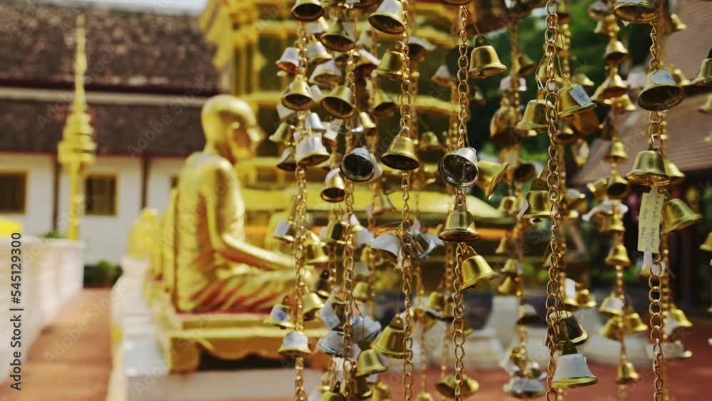Buddhist Prayer Bells at Temple in Thailand at Wat Phra Singh, Chiang ...