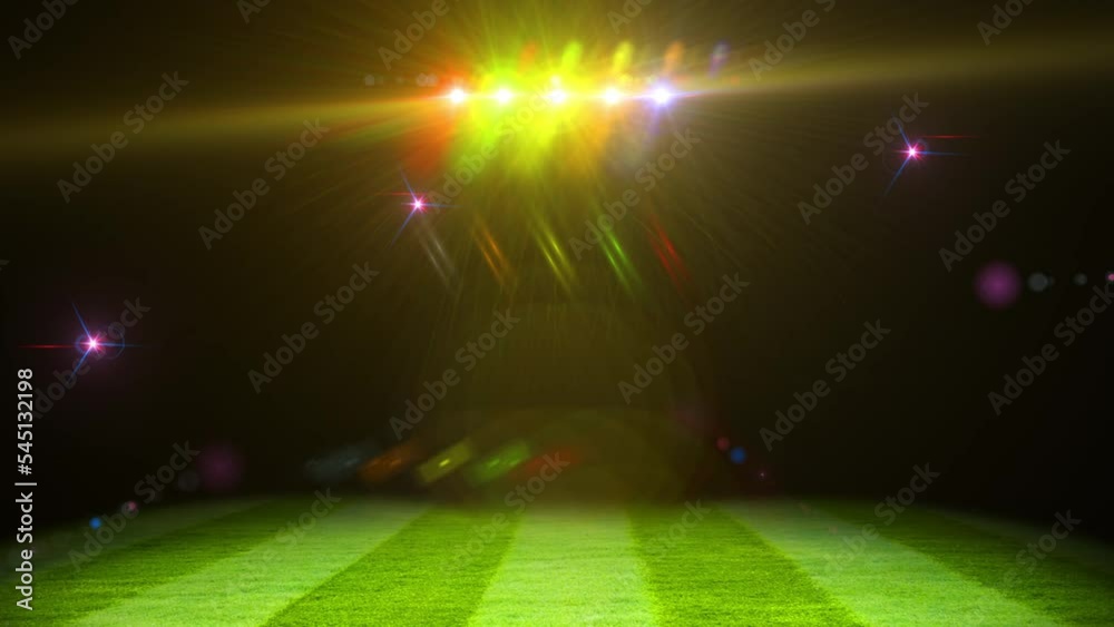 Stadium lights, green field animation - soccer football - Extra lens ...