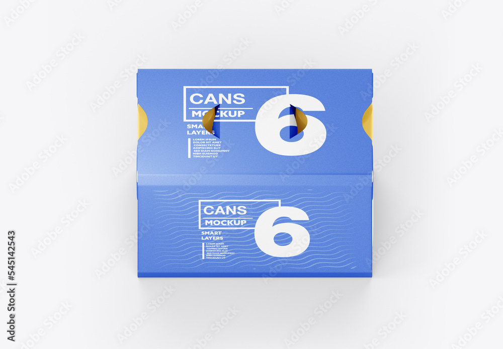 6 Cans Pack Mockup Stock Template | Adobe Stock