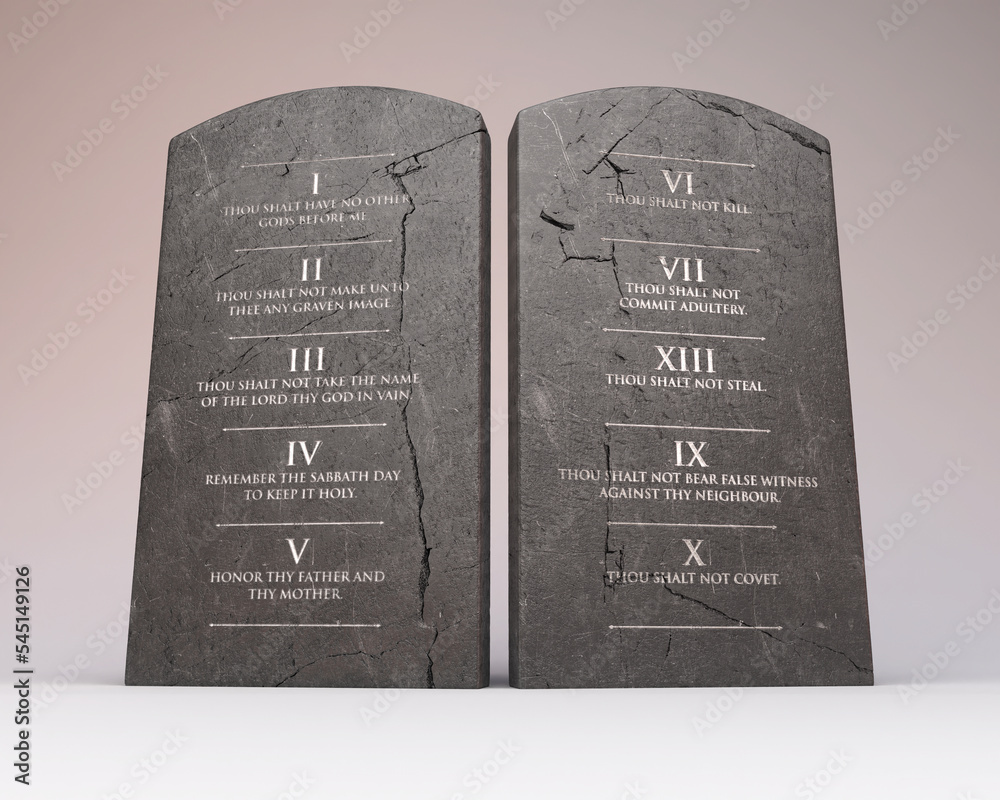Ten Commandments Stone Tablets Stock Illustration | Adobe Stock