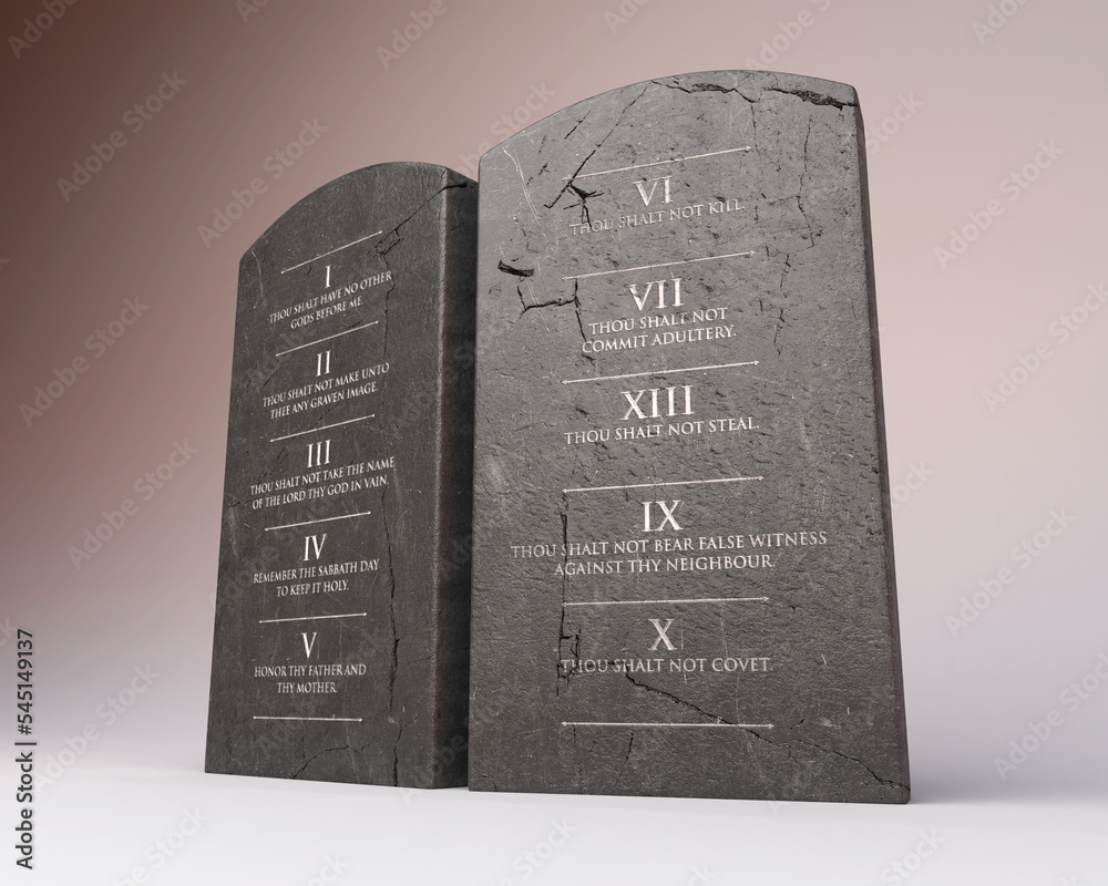 Ten Commandments Stone Tablets Stock Illustration | Adobe Stock