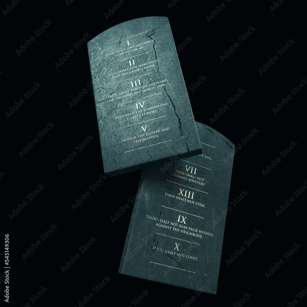 Ten Commandments Stone Tablets Stock Illustration | Adobe Stock