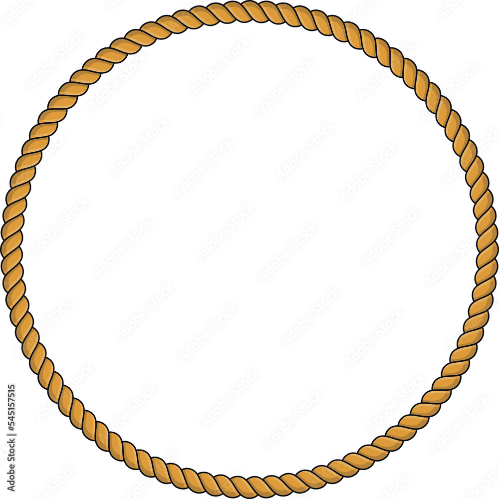Round rope frame isolated on white background. Twisted cord Stock ...