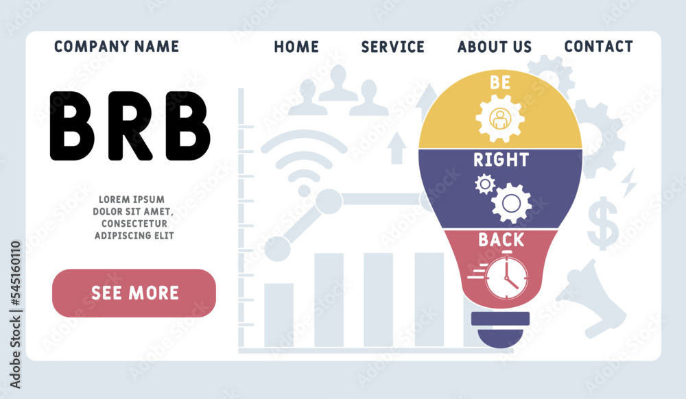 BRB, Be Right Back acronym. business concept background. vector ...