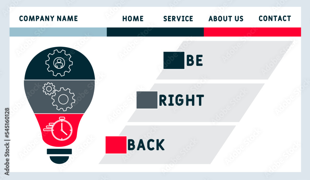 BRB, Be Right Back acronym. business concept background. vector ...