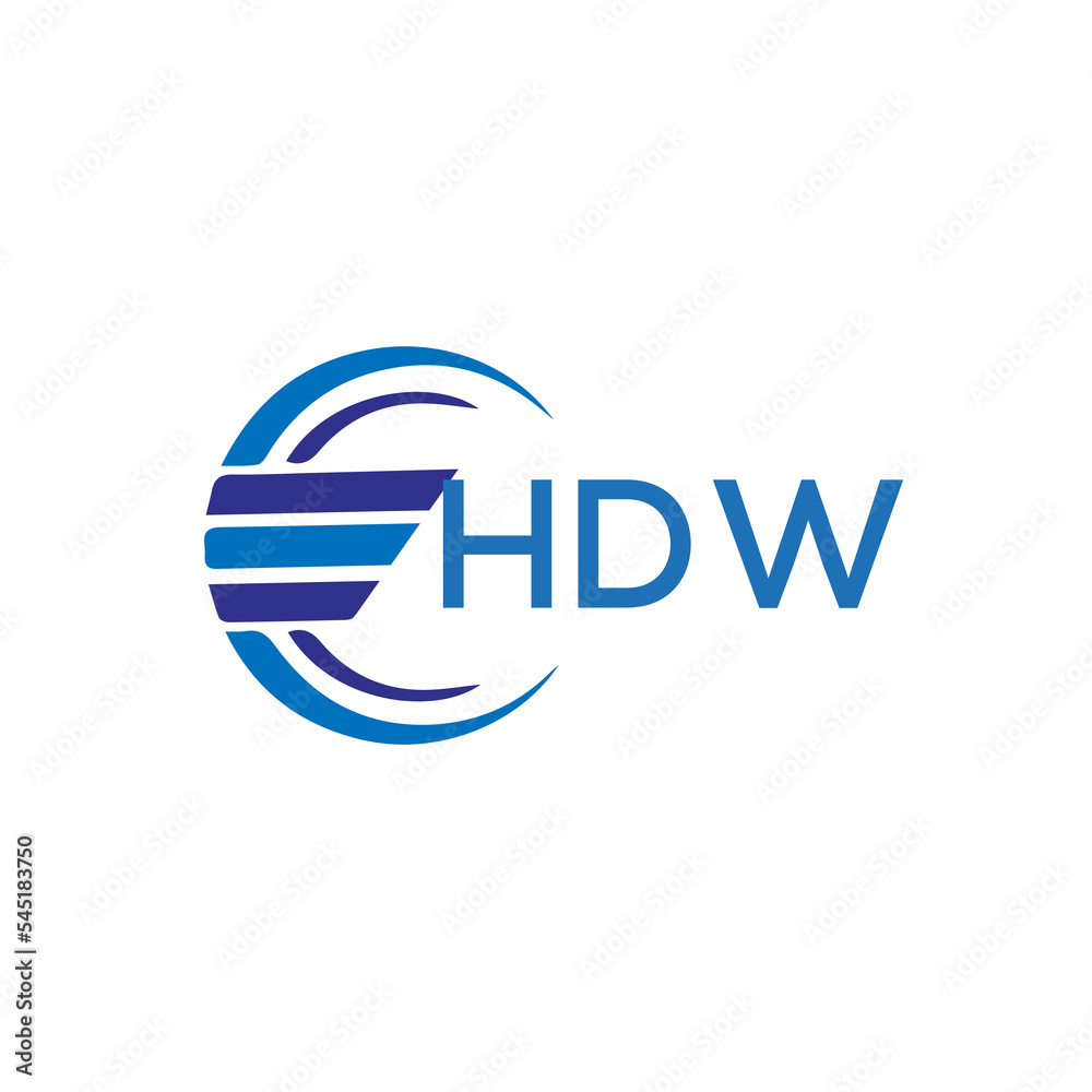 HDW letter logo. HDW blue image on white background. HDW vector logo ...