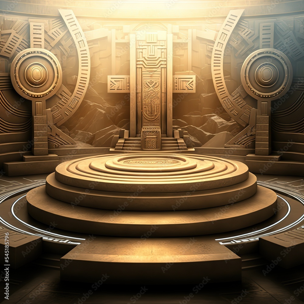 Technology Background. Power podium empty stage. Power podium empty stage. Sci-fi idea concept ...