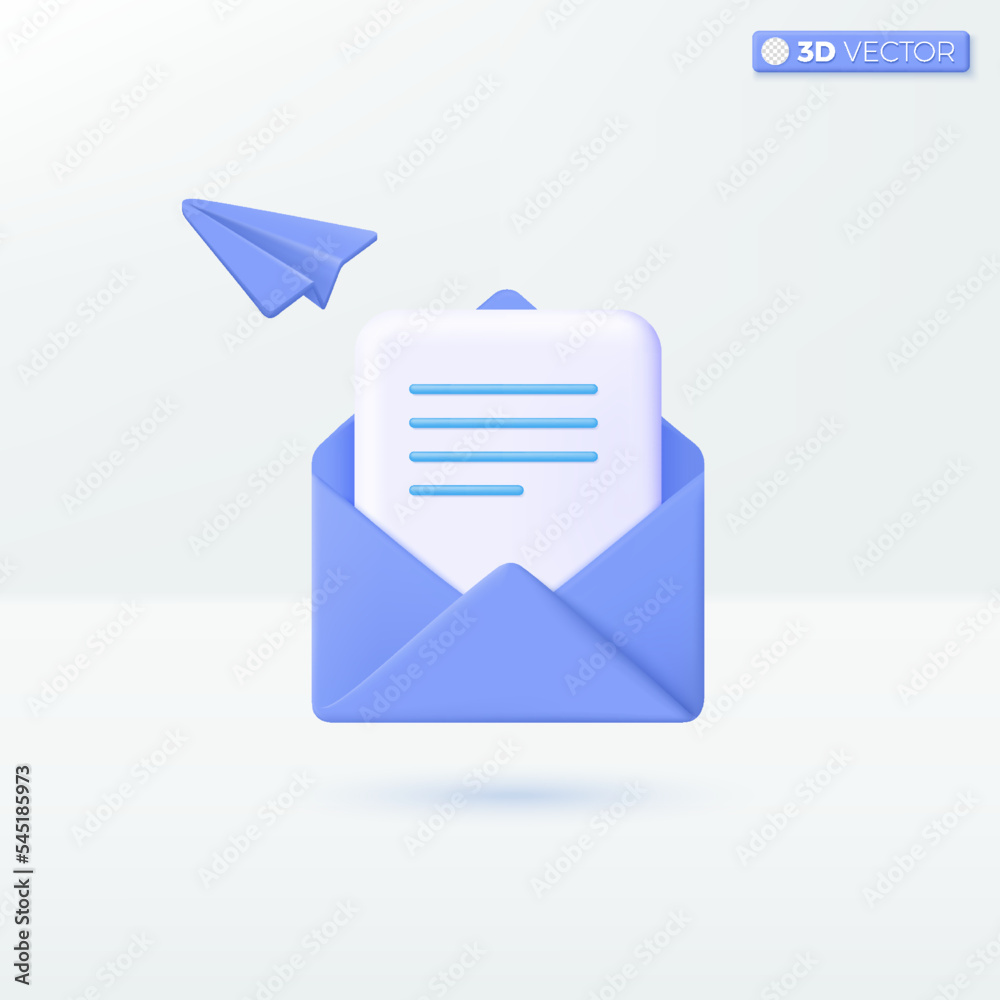 Envelope with paper plane icon symbol. send mail notification, telegram ...