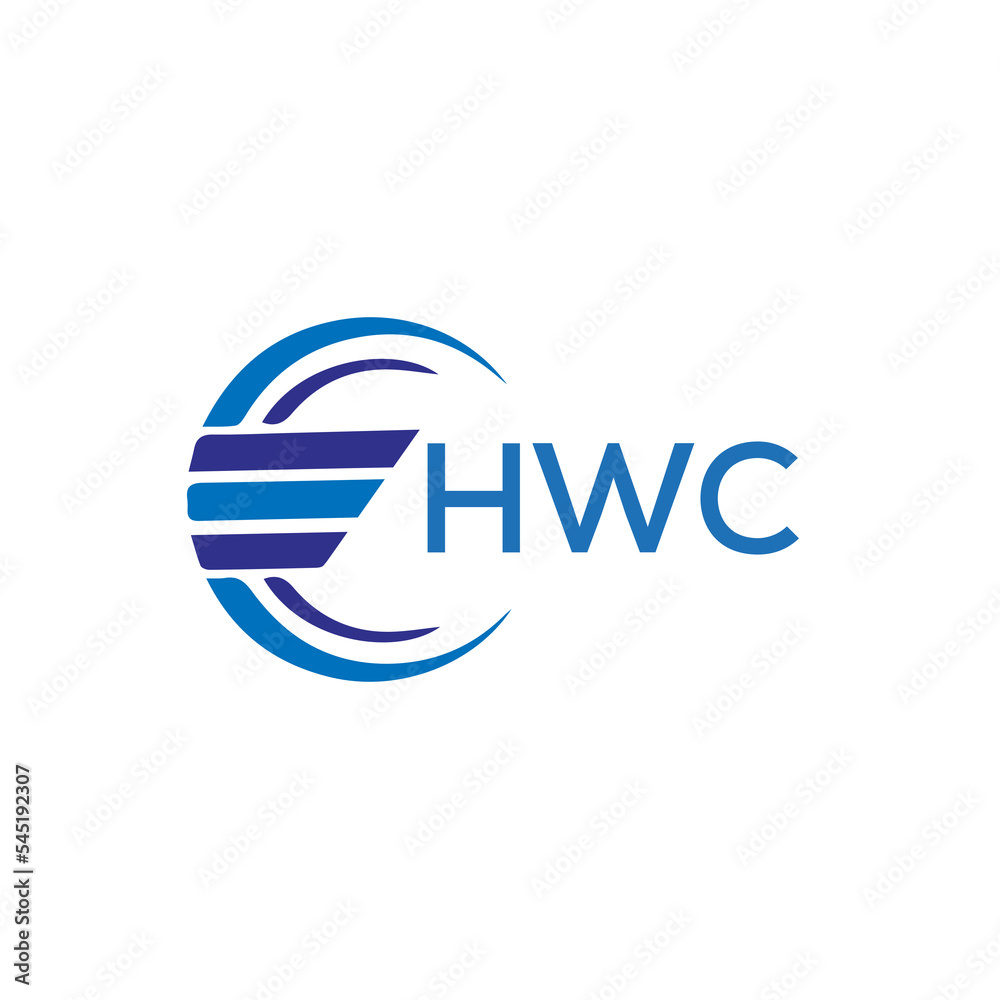HWC letter logo. HWC blue image on white background. HWC vector logo ...