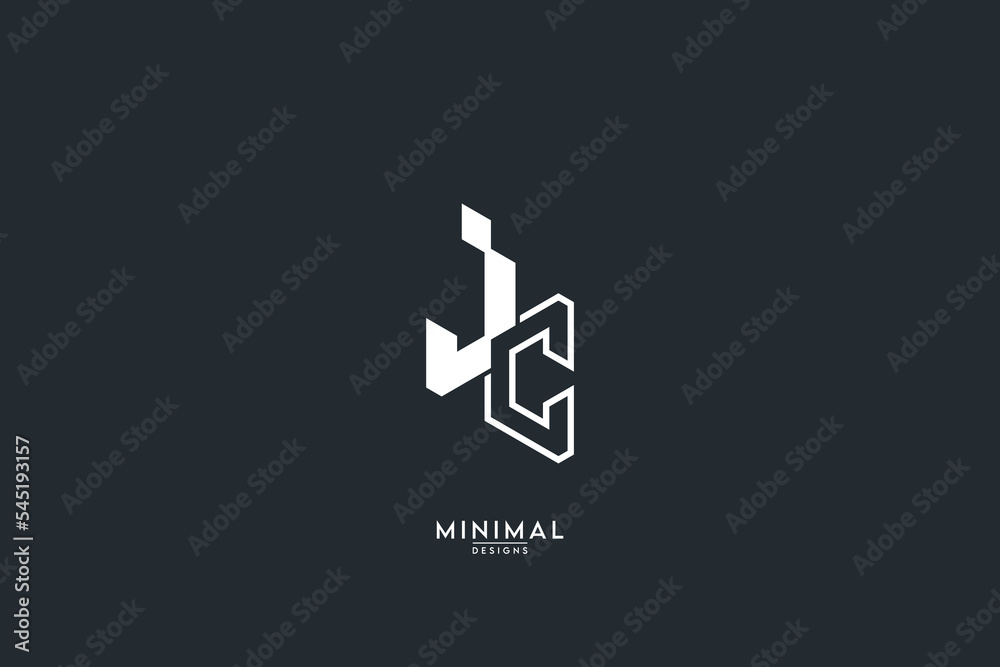 Alphabet letter JC, CJ icon logo vector. Stock Vector | Adobe Stock