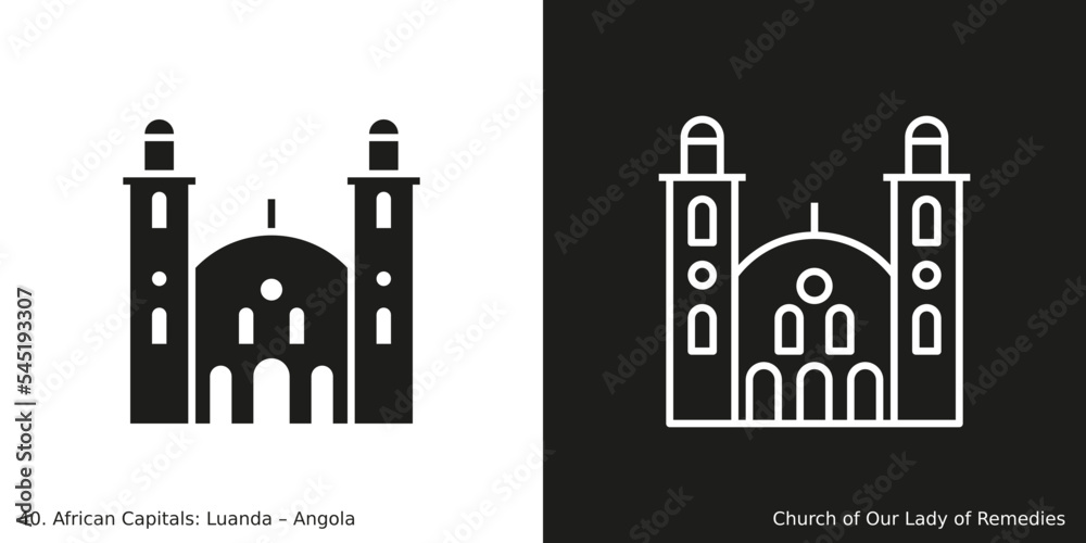 Hassan Tower Icon. Landmark building of Rabat, the capital city of ...