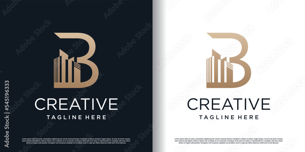 Building logo icon with letter B concept premium vector Stock Vector ...