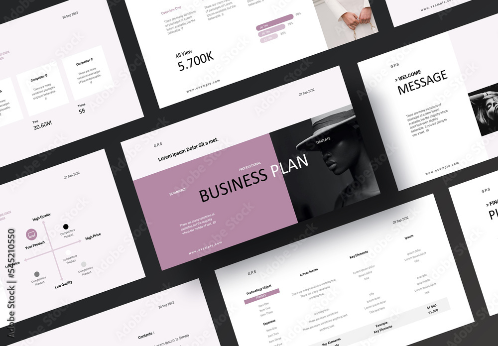 Business Plan Presentation Layout Stock Template | Adobe Stock