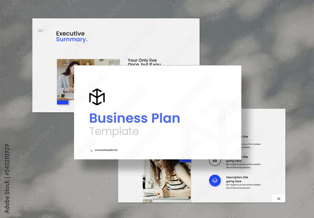 A_Business Plan Presentation Layout Stock Template | Adobe Stock