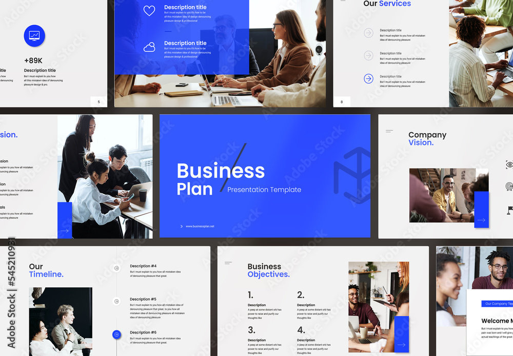 B_Business Plan Presentation Layout Stock Template | Adobe Stock