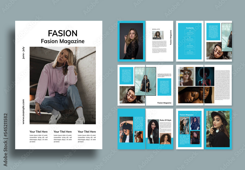 Fasion Magazine Layout Stock Template | Adobe Stock