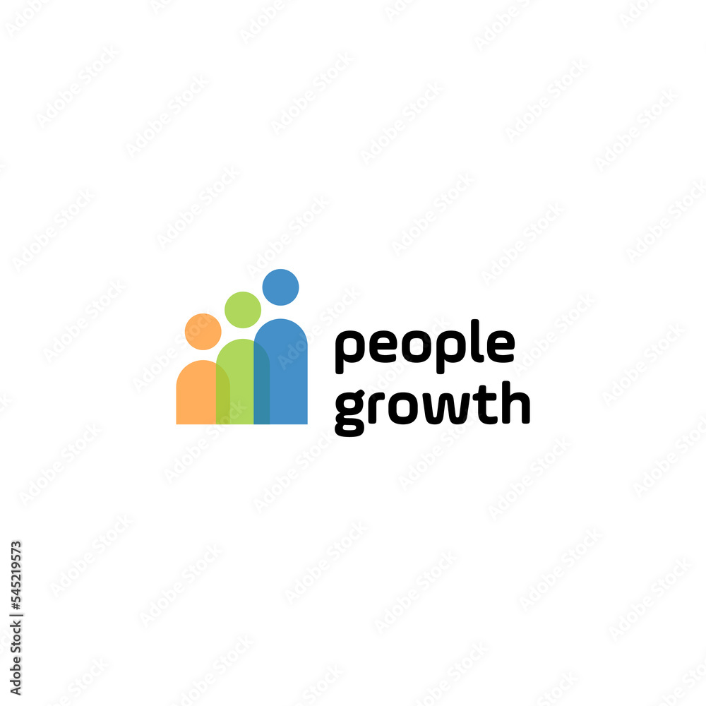 people grow icon logo.connected people vector business logotype Stock ...