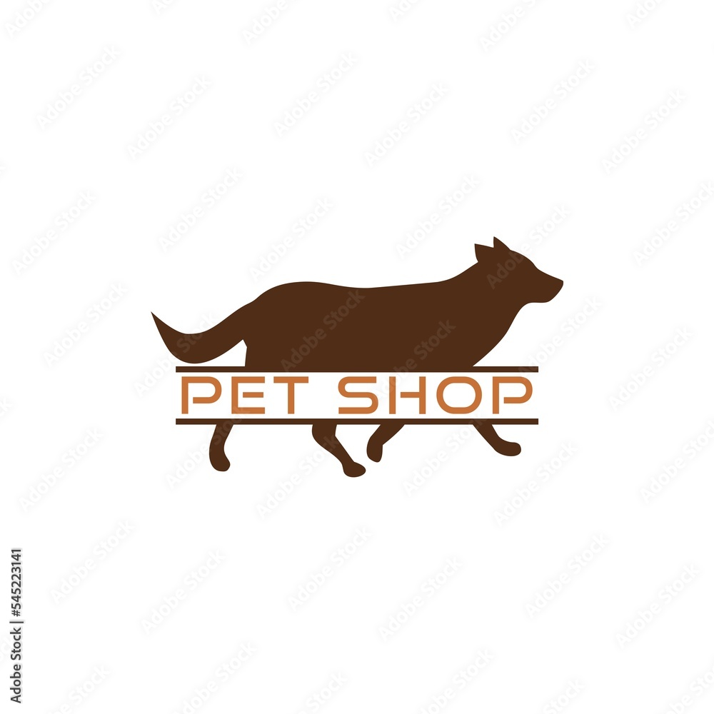 Dog Pet shop logo template isolated on white background Stock ...