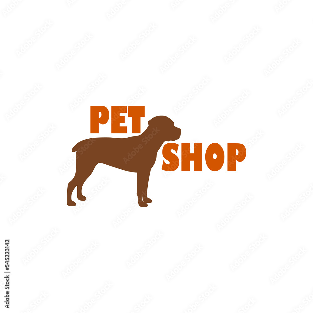 Dog Pet shop logo template isolated on white background Stock Vector ...