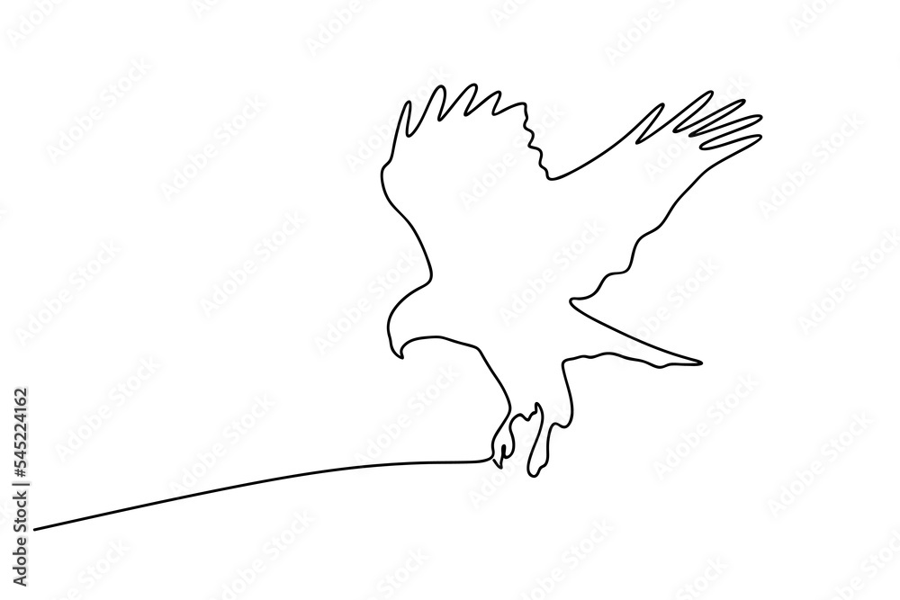One line bird. one line sketches of Common Buzzard bird. Buzzard bird ...