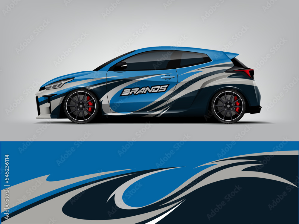 Car decal design vector. Graphic abstract stripe racing background kit ...