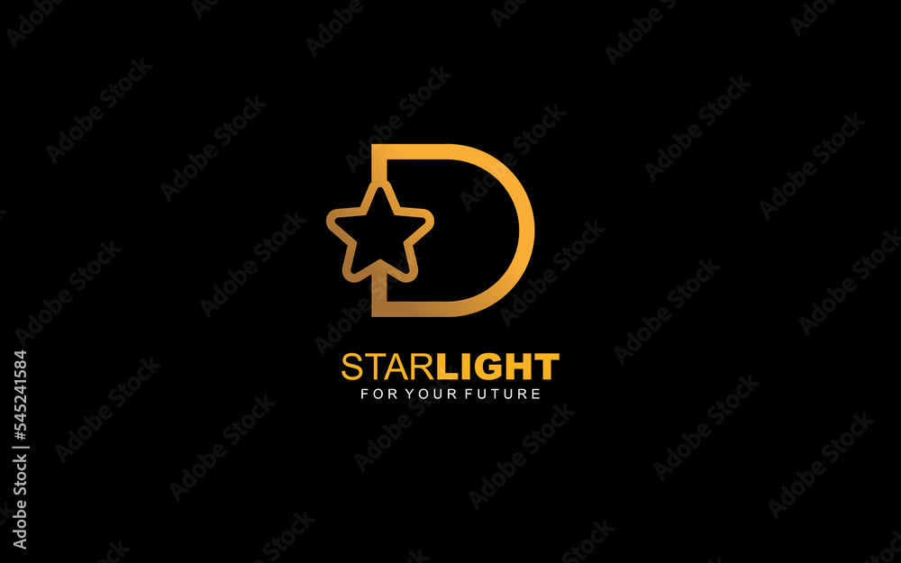 D logo star for branding company. letter template vector illustration ...