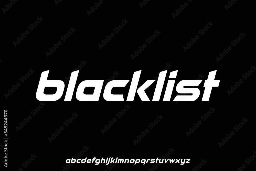 Bold Modern Futuristic Display Font Vector In Slant Style Stock Vector Adobe Stock