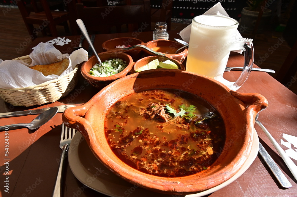 Caldo de Birria con una cerveza bien fría Stock Photo | Adobe Stock