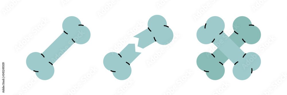 Set of different bones symbols. Colored bone icons. Orthopedics ...