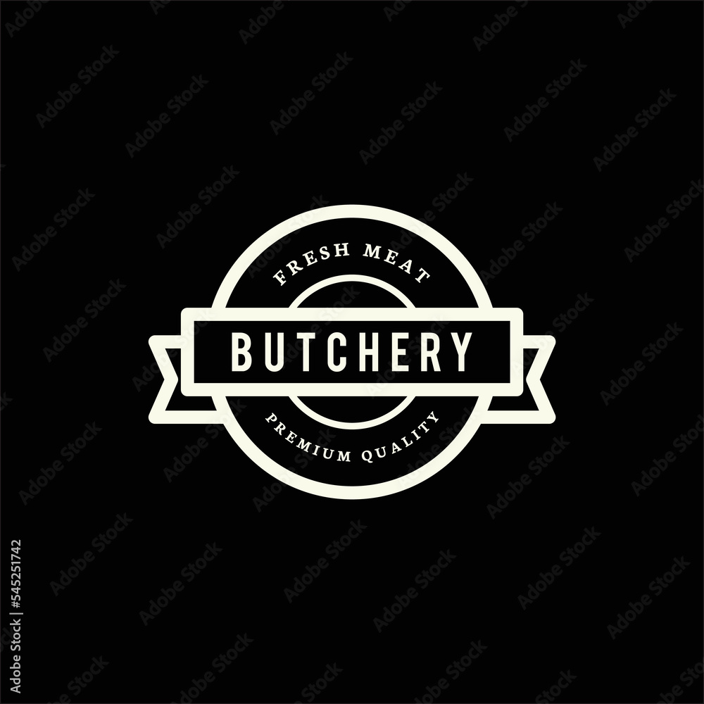 Logo in a circle shape with an editable text reading butchery fresh ...