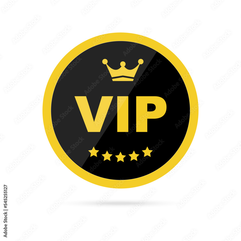 Gold black "Vip" badge. Gold and luxury, membership icon, exclusive and ...