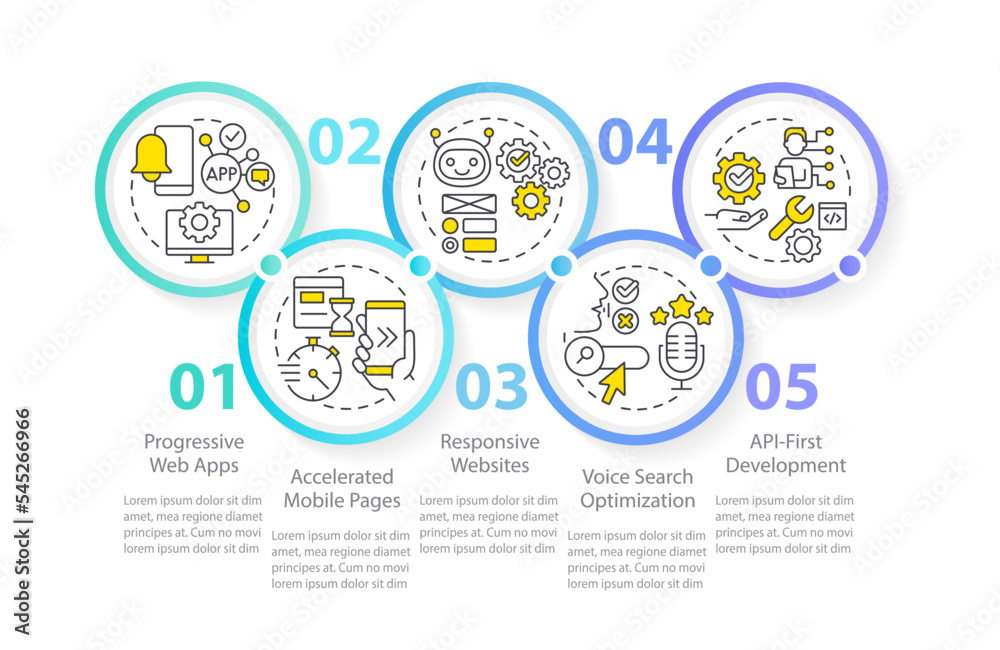 Web technology tendency circle infographic template. Digital industry ...