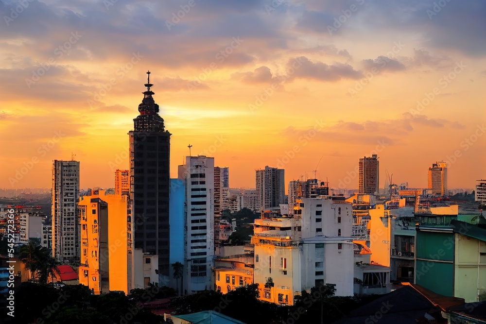 Colombo Sri Lanka skyline cityscape photo. Sunset in Colombo with views ...