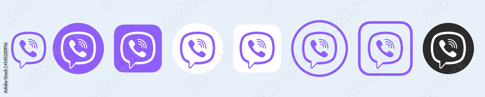 Viber logo interface icon set Viber by Rakuten logotype isolated social ...