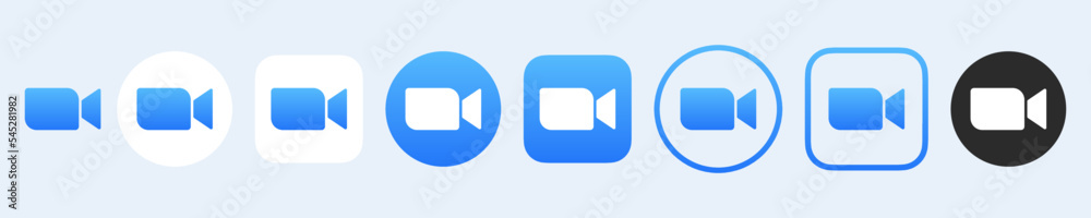 Zoom logo interface icon set Zoom logotype isolated social media icons ...