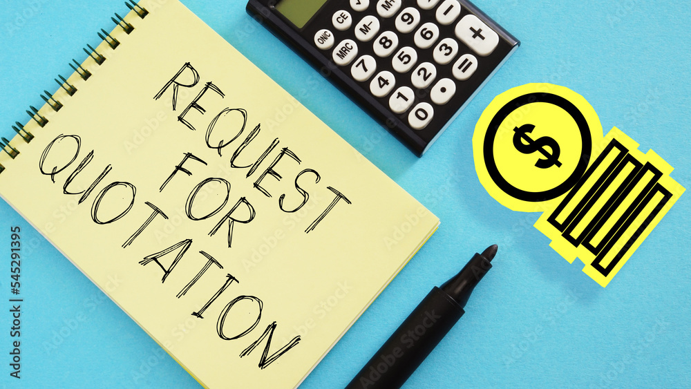 Request for quotation is shown using the text 스톡 사진 | Adobe Stock