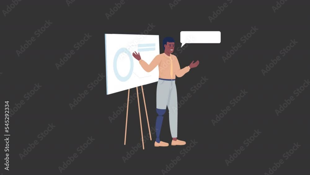 Animated disabled characters set. Life after trauma. Full body flat ...