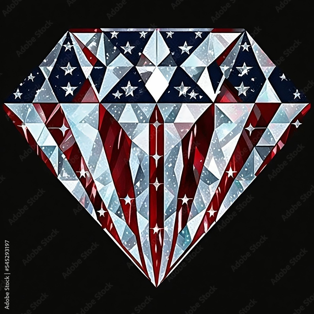 American Flag Diamond | Created Using Midjourney and Photoshop Stock ...