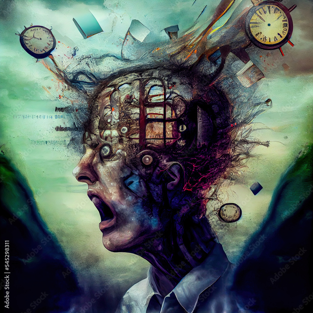 Ilustrace „Schizophrenie Psyche Psychose gespaltene Persönlichkeit ...