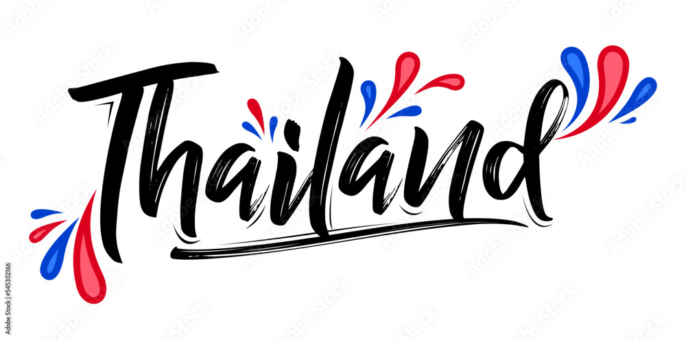 Thailand typographic design Thai flag colors vector illustration Stock ...