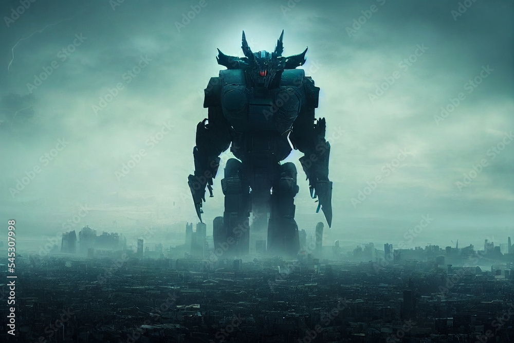 giant beast above city, giant kaiju, creature concept, kaiju, golem ...