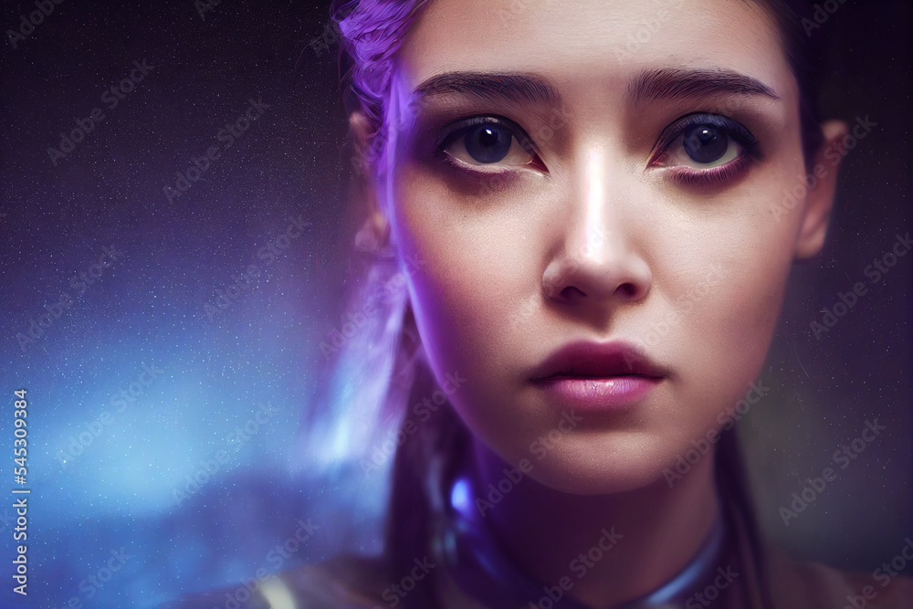 Foto de zoomed out angle sci-fi science-fiction movie portrait of a ...