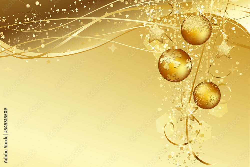 Gold background with golden ball decoration Stock Illustration | Adobe ...