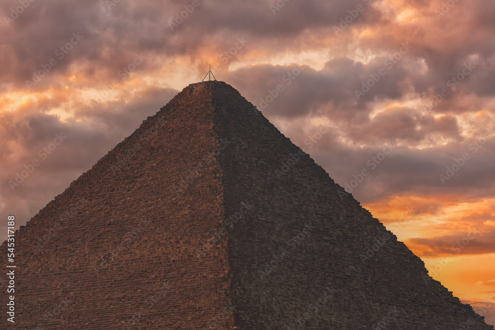 The tallest and most famous of the Egyptian pyramids on the Giza ...