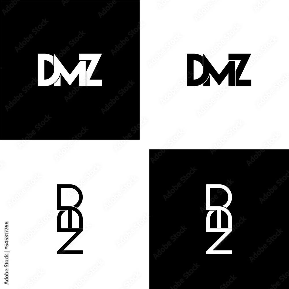 dmz letter initial monogram logo design set Stock Vector | Adobe Stock