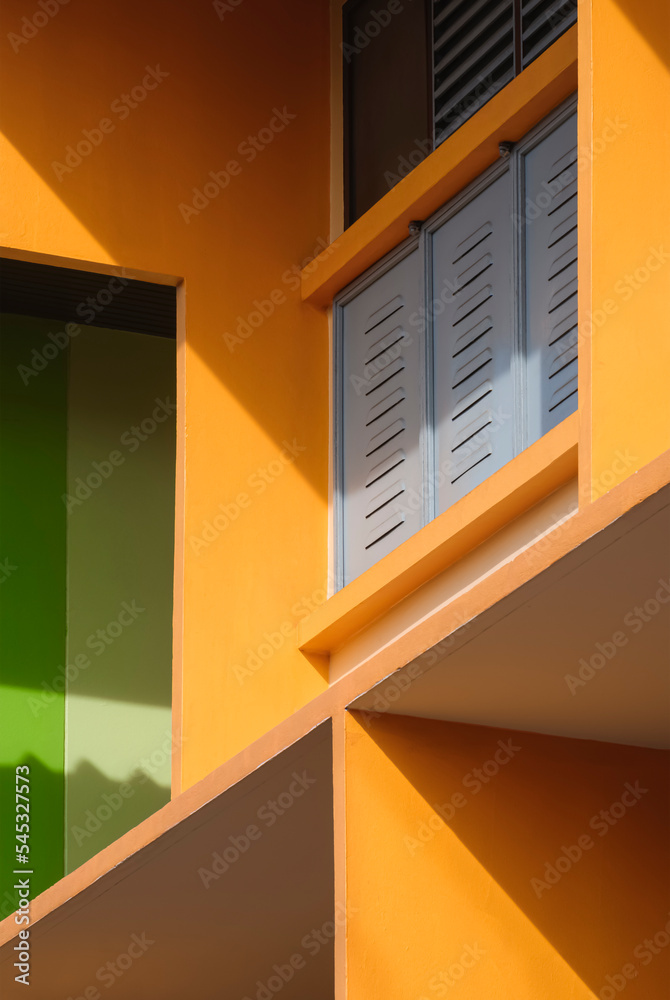 Street minimal architecture background. Geometric pattern of colorful ...