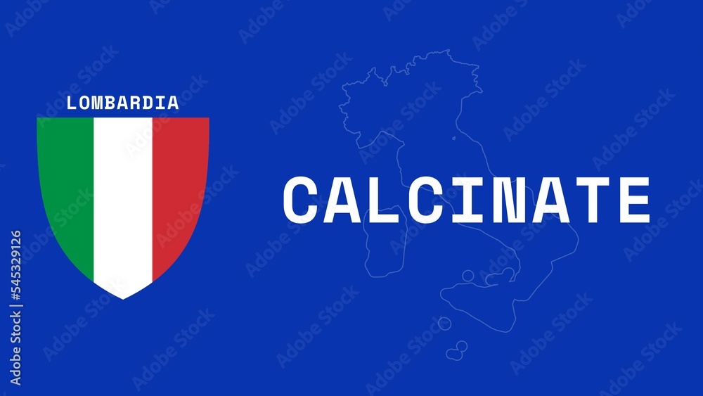 Poster Calcinate: Illustration mit dem Ortsnamen der italienischen ...