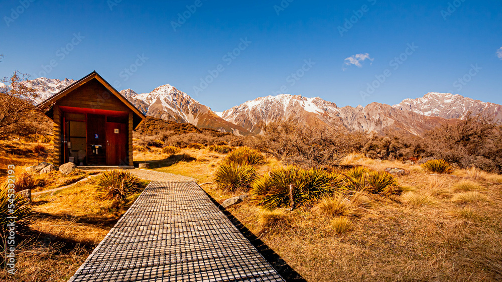 Mount Cook National Park, South Island, New Zealand during cold and ...